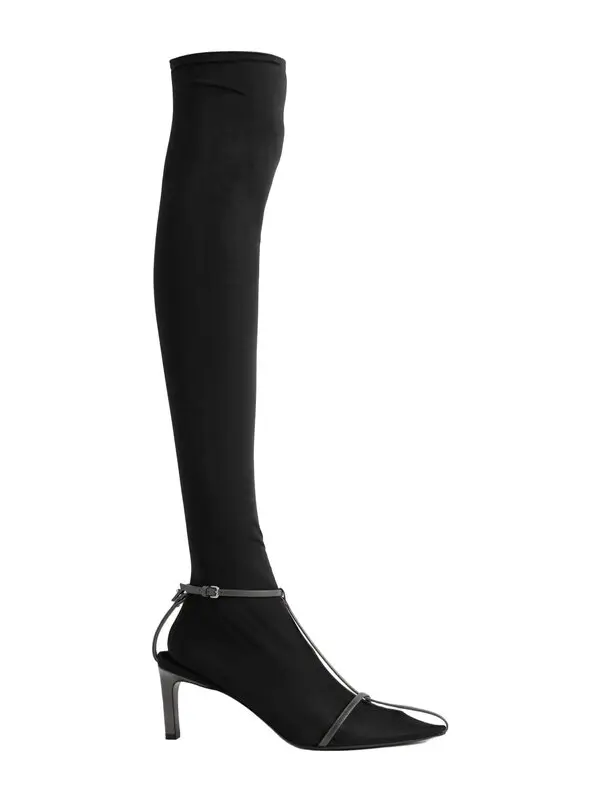 JIL SANDER Pointed Boots With Ankle Strap - Black