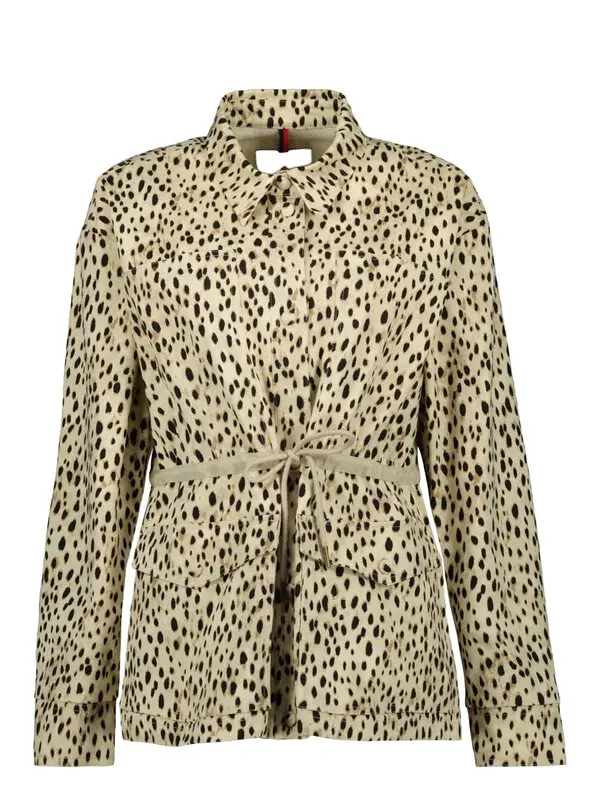 Moncler Graphic Print Drawstring Waist Field Jacket - Nude