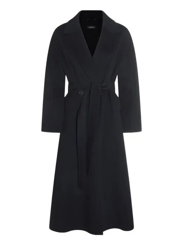 Max Mara Belted Double-breasted Coat - Blue