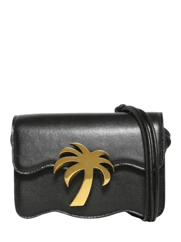 Palm Angels Logo Plaque Beach Bag - Black