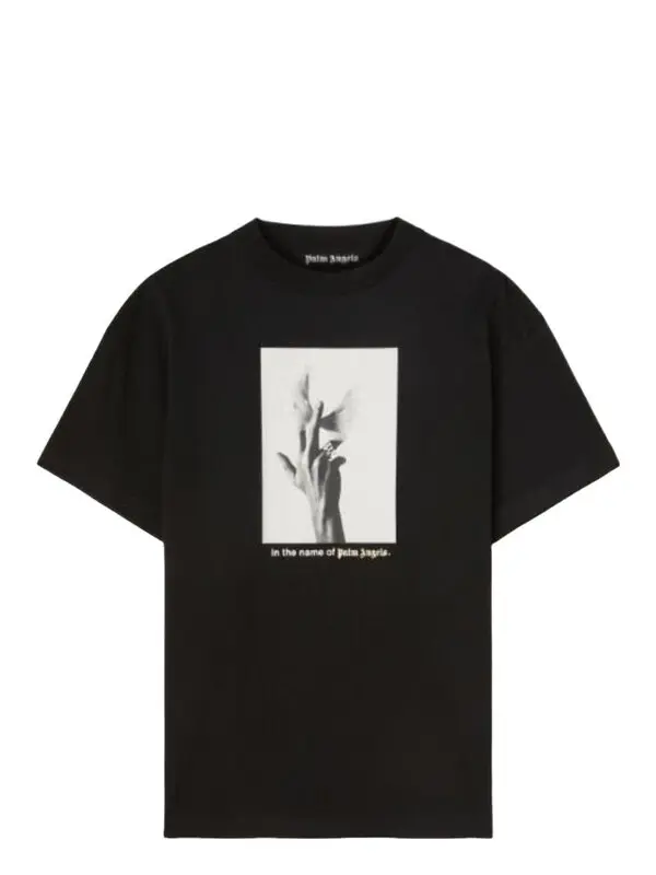 Palm Angels Wings Graphic-print Cotton T-shirt - Black