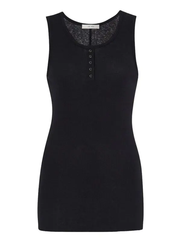 THE ROW Mansel Ribbed Tank Top - Black