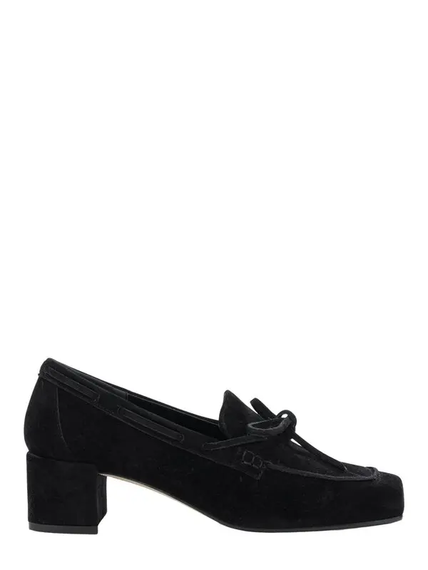 AeydĒ Bow Detail Square Toe Pumps - Black