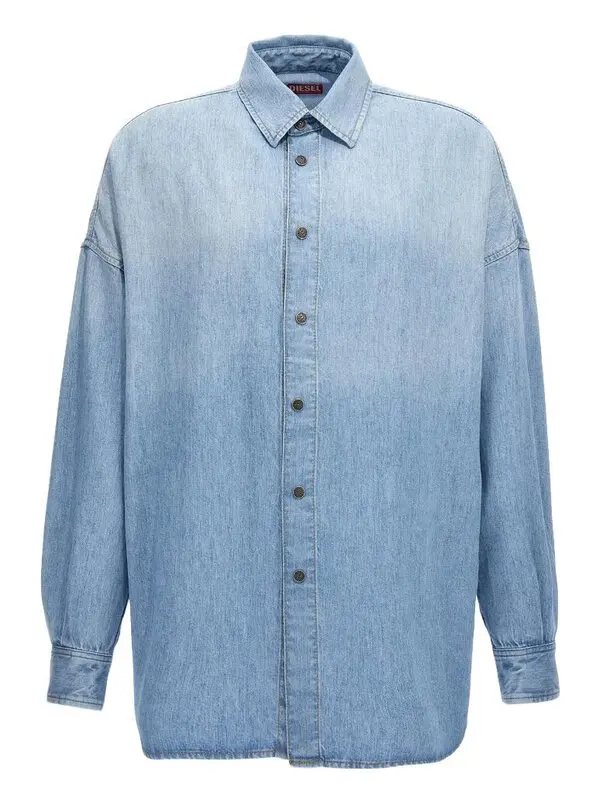 DIESEL® D-kama Long-sleeve Denim Shirt - Blue