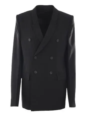 Rick Owens Double-breasted Jacket With Peak Lapels - Black