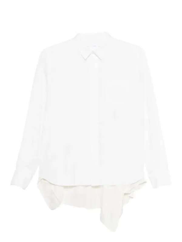 Sacai Asymmetrical Hem Long Sleeve Shirt - White