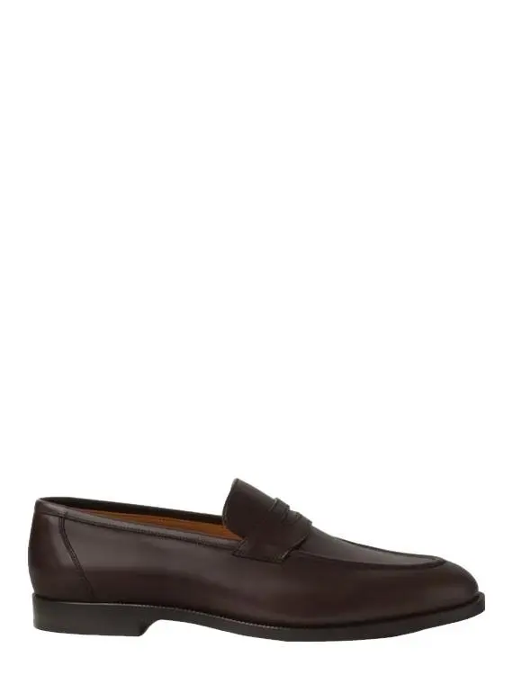 Loro Piana Sergio Leather Loafers - Chocolate-colored