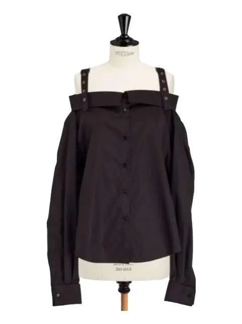 Dior Off-shoulder Long Sleeve Blouse - Black