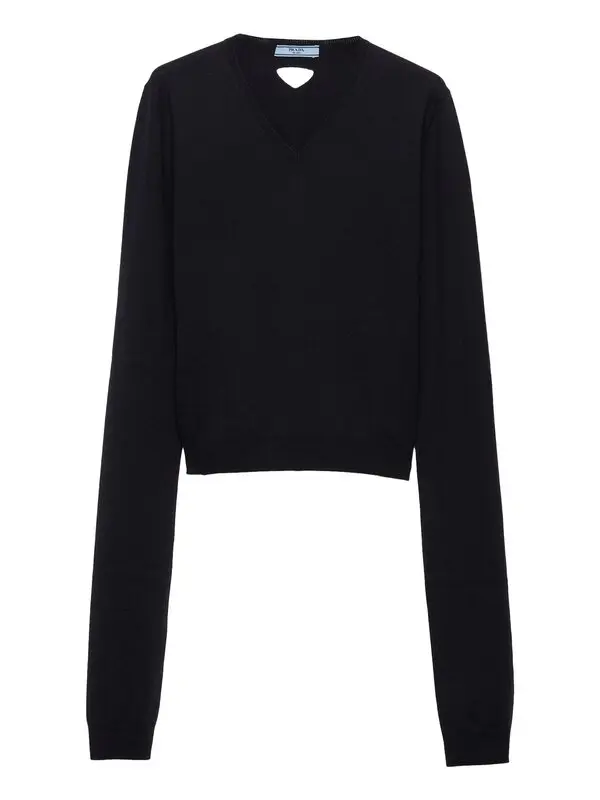 Prada Wool V-neck Sweater - Blue