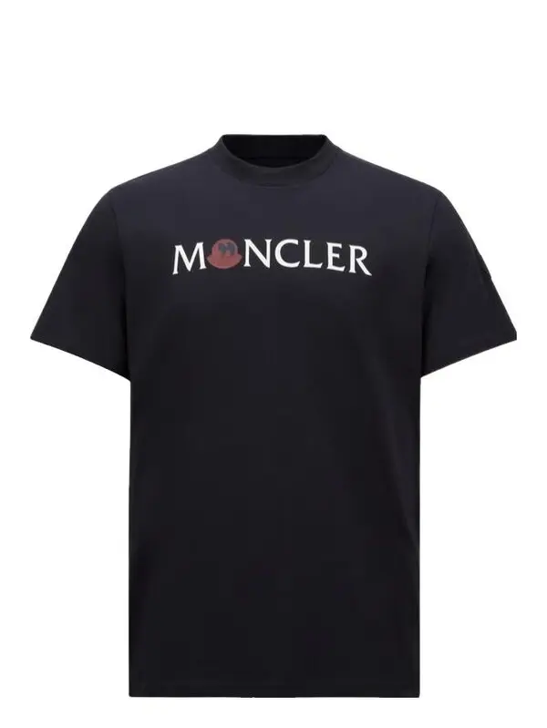Moncler Logo-printed Crewneck T-shirt - Dark Blue
