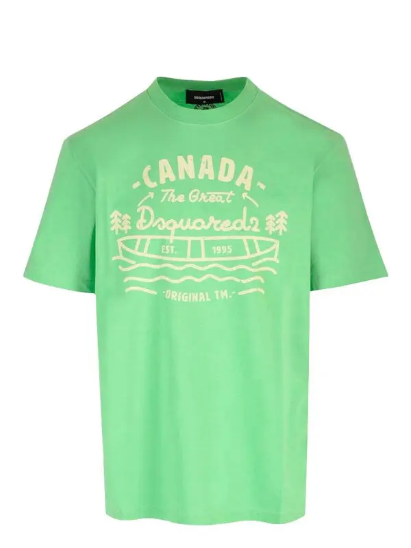 Dsquared2 Logo Printed Crewneck T-shirt - Green