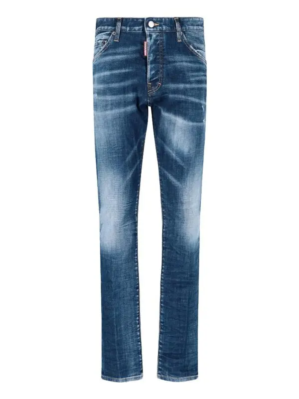 Dsquared2 Distressed Straight-leg Jeans - Blue