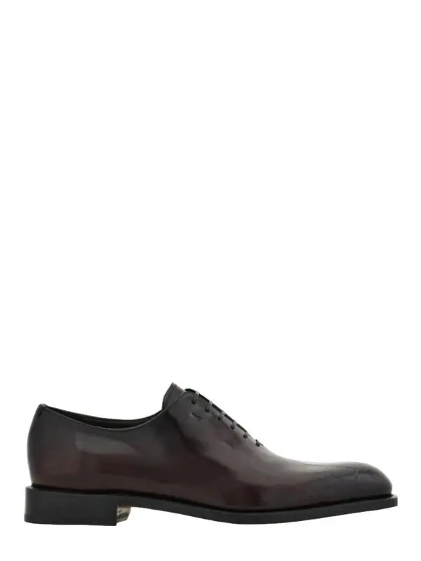 FERRAGAMO Tramezza Oxford Shoes - Burgundy/black