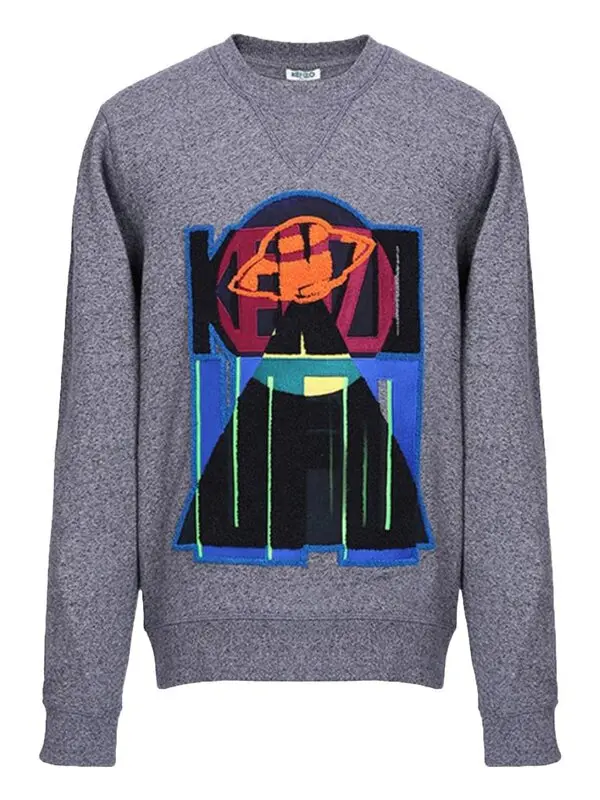 Kenzo Logo Round Neck Sweater - Gray