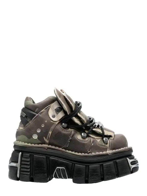 Vetements Camouflage Printed Platform Sneakers - Black