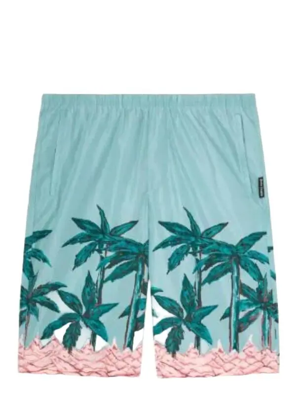 Palm Angels Palms Row Swim Shorts - Blue