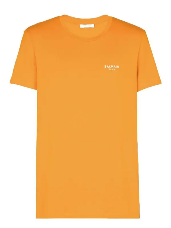 Balmain Eco-responsible Cotton T-shirt With Logo Print - Yellow