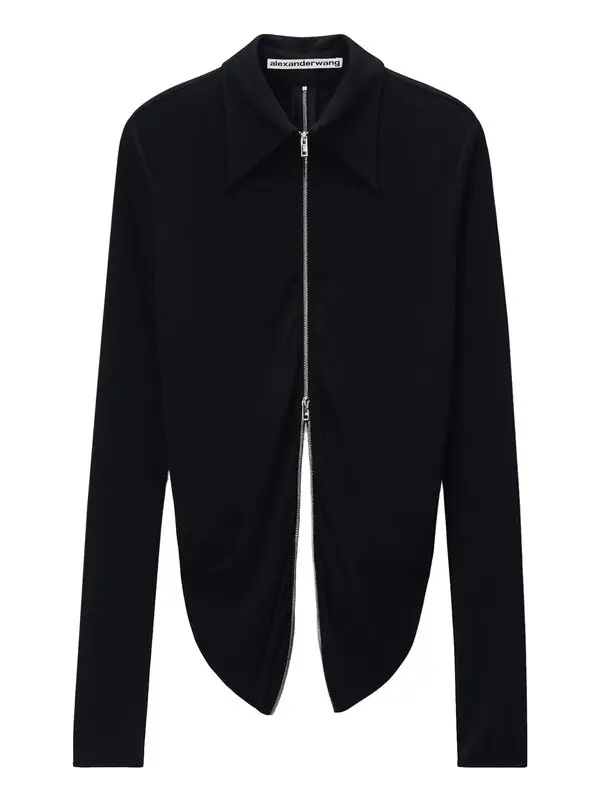 Alexander Wang Draped Zipped Shirt - Black