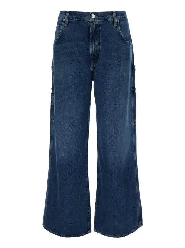 AGOLDE High Waist Wide Leg Denim Trousers - Blue