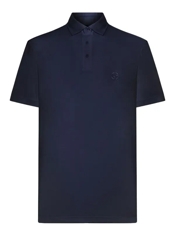Giorgio Armani Lapel Polo Shirt - Black