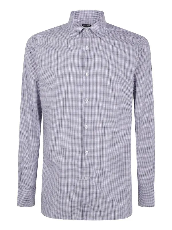 Zegna Checked Buttoned Shirt - Gray