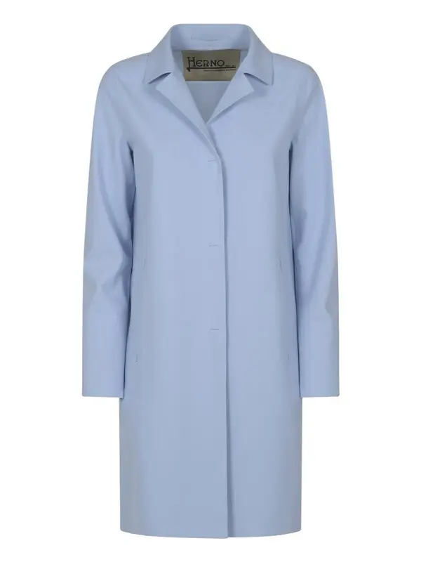 Herno Single-breasted Long-sleeved Coat - Blue