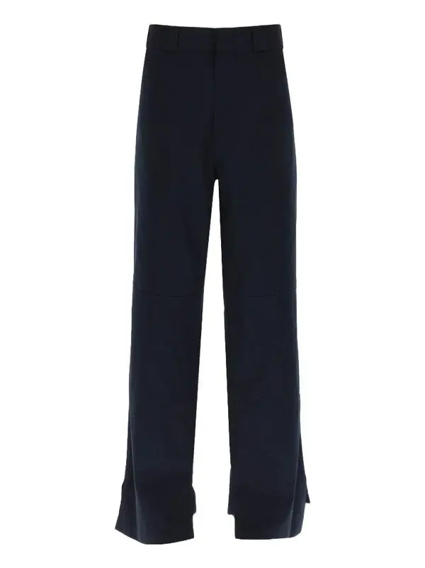 Palm Angels Logo Printed Wide-leg Trousers - Black