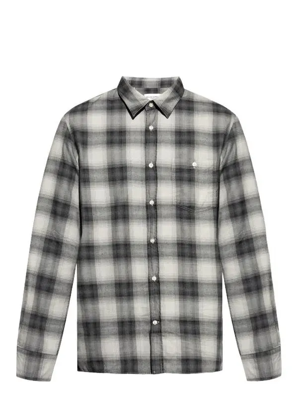 Officine Générale Checked Cotton Shirt - Gray