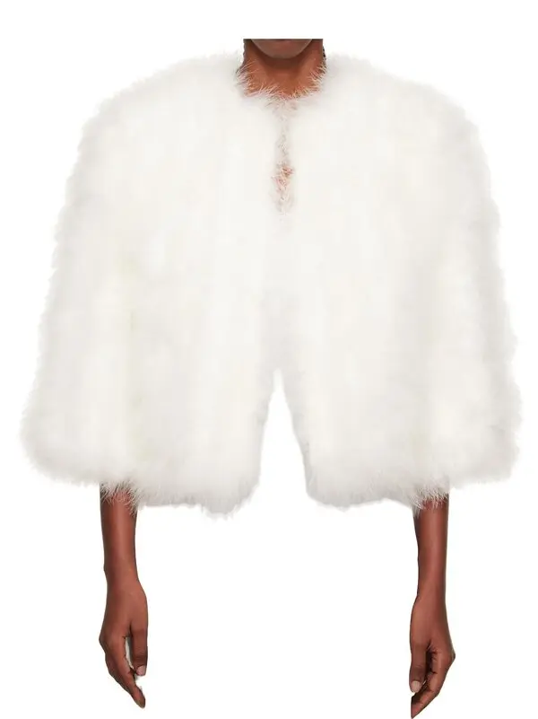 YVES SALOMON Feather Jacket - White
