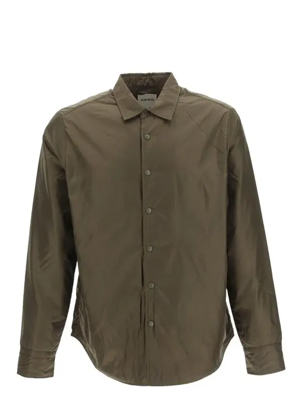 Aspesi Buttoned Long-sleeved Overshirt - Green