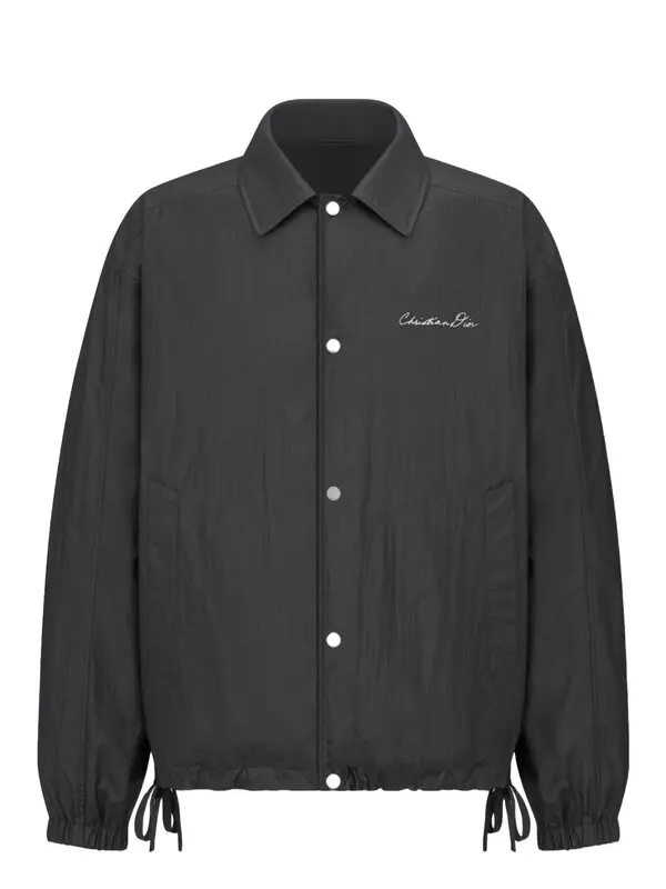 Dior Blouson Jacket With Embroidered Logo - Black
