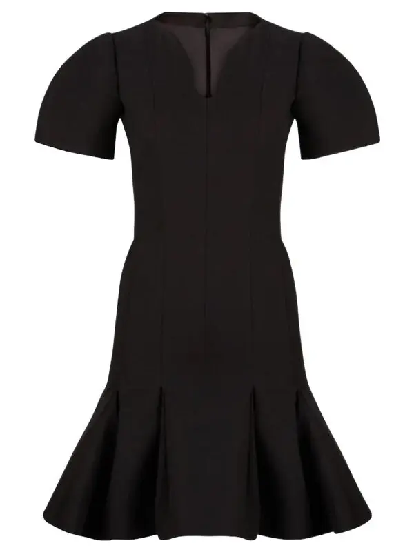 Nina Ricci Peplum Woolen Dress - Black