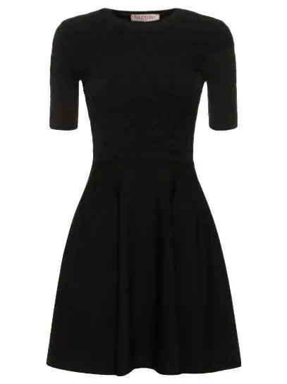 Valentino Garavani Logo Short-sleeved Mini Dress - Black