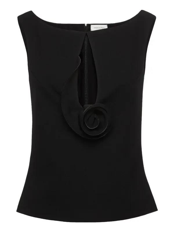 Magda Butrym Sleeveless Top With Flower Detail - Black