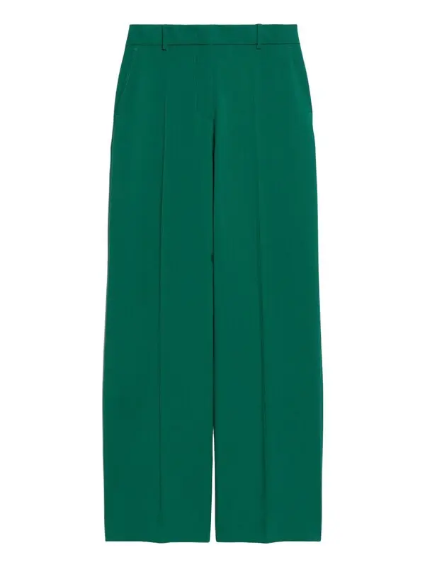 Max Mara Pleated Straight Leg Trousers - Green