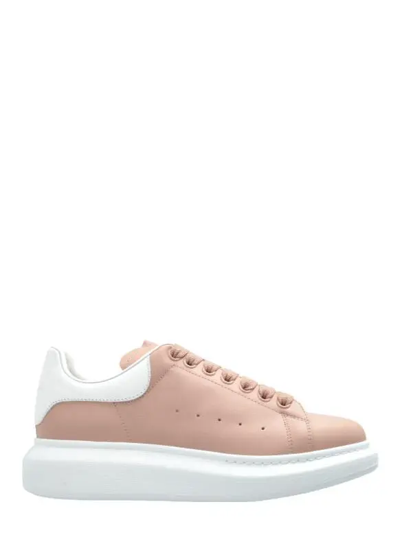 Alexander McQueen Oversized Lace-up Sneakers With Contrast Heel Trim - Pink