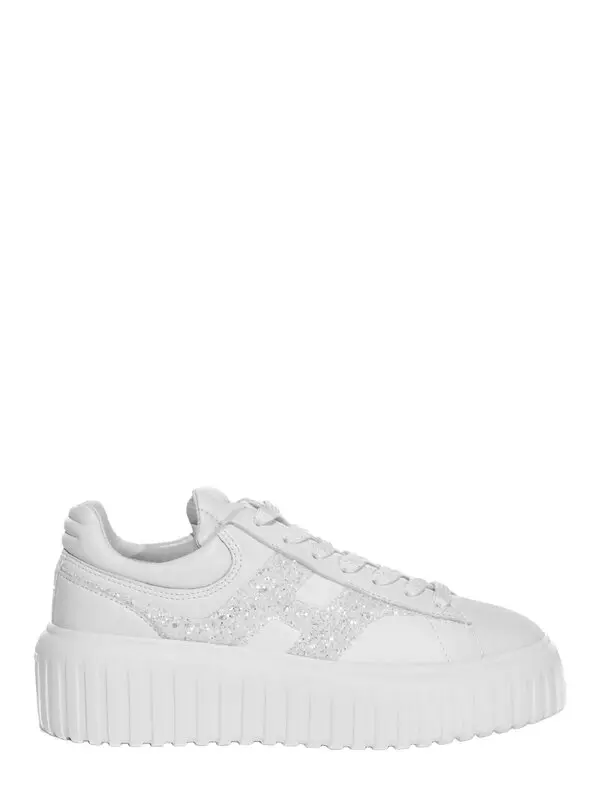 Hogan H-stripe Platform Lace-up Sneakers - White
