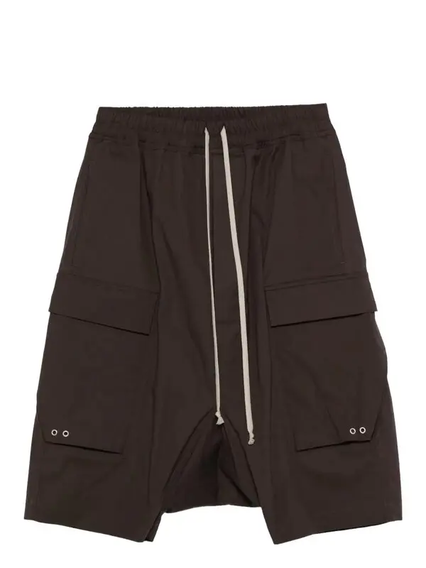Rick Owens Elasticated Drawstring Cargo Shorts - Brown