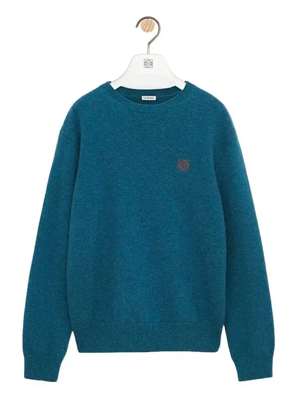Loewe Crew Neck Sweater With Puzzle Embroidery - Dark Green