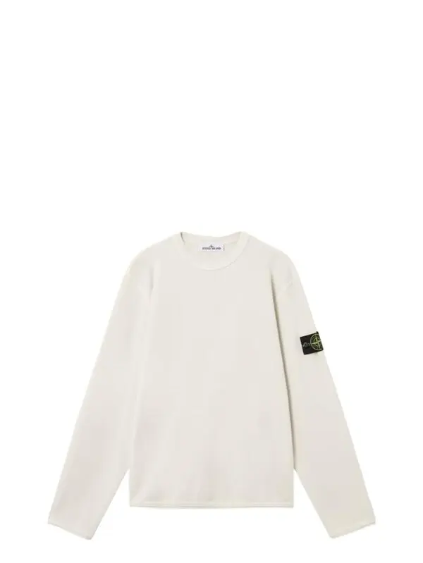 Stone Island Logo Patch Crewneck Sweatshirt - Ivory