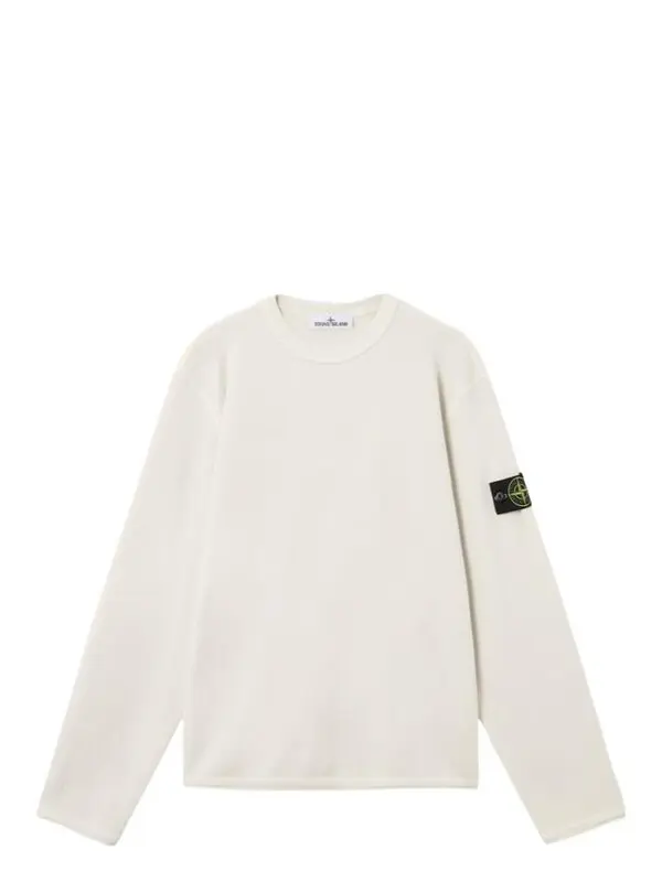 Stone Island Logo Patch Crewneck Sweatshirt - Ivory