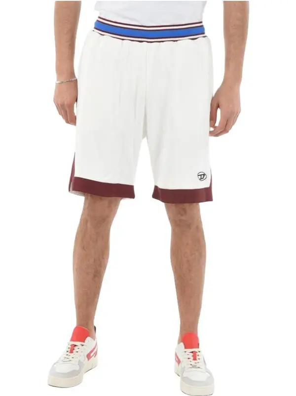 DIESEL® Logo Patch Sweatshorts - White