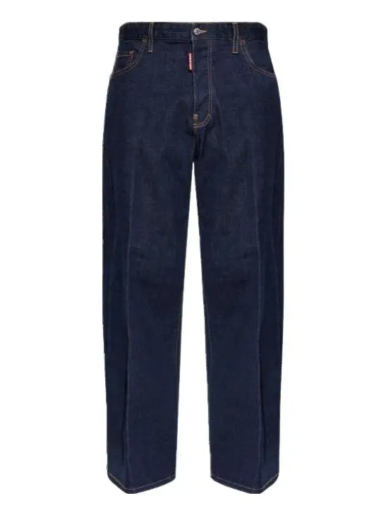 Dsquared2 Baggy Straight-leg Jeans With Logo Embellishment - Black