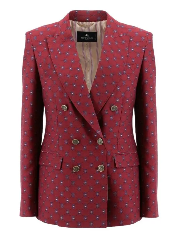Etro Paisley-print Double-breasted Blazer - Red