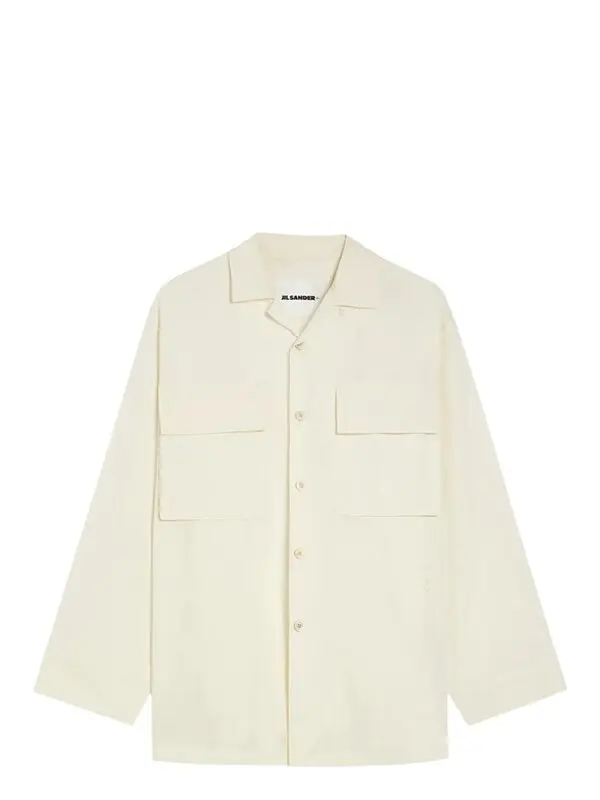 JIL SANDER Flap-pocket Long-sleeved Shirt - White