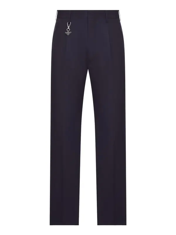 Prada Pleated Tailored Trousers - Blue