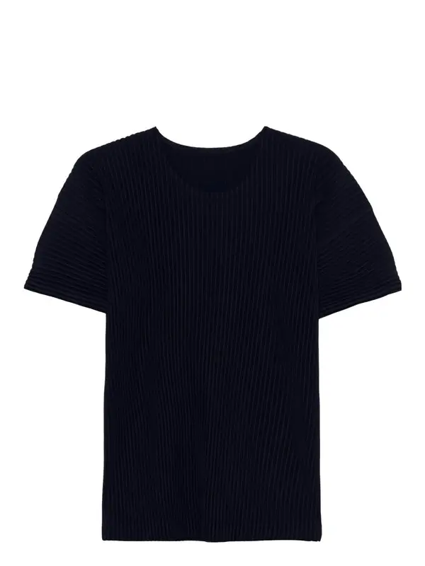 Issey Miyake Homme Plissé Pleated Crewneck T-shirt - Black