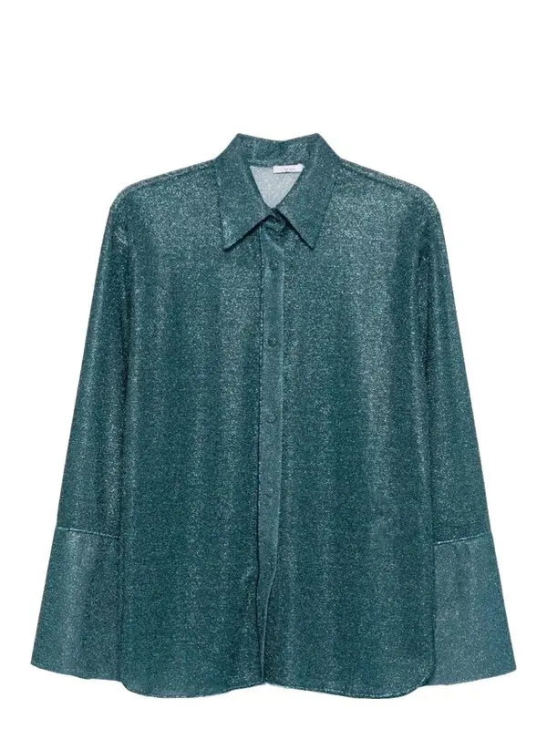 Oseree Lumiere Glitter Button-up Shirt - Blue