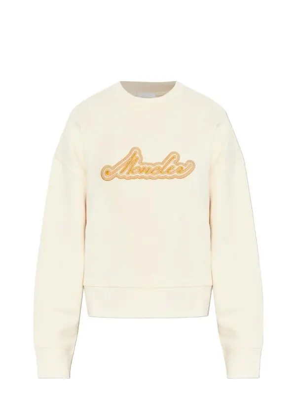 Moncler Logo Embroidered Crewneck Sweatshirt - Cream