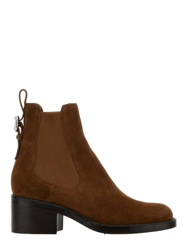 Chloé Logo Detailed Ankle Boots - Brown
